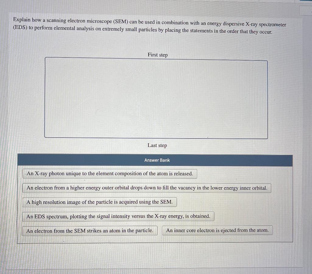 Solved Explain how a scanning electron microscope (SEM) can | Chegg.com