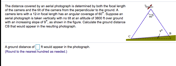 Solved The distance covered by an aerial photograph is | Chegg.com