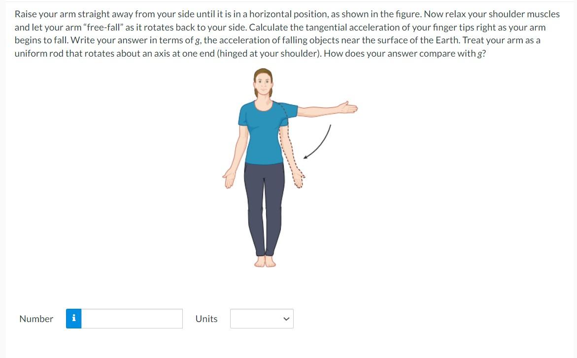 Solved Raise your arm straight away from your side until it | Chegg.com