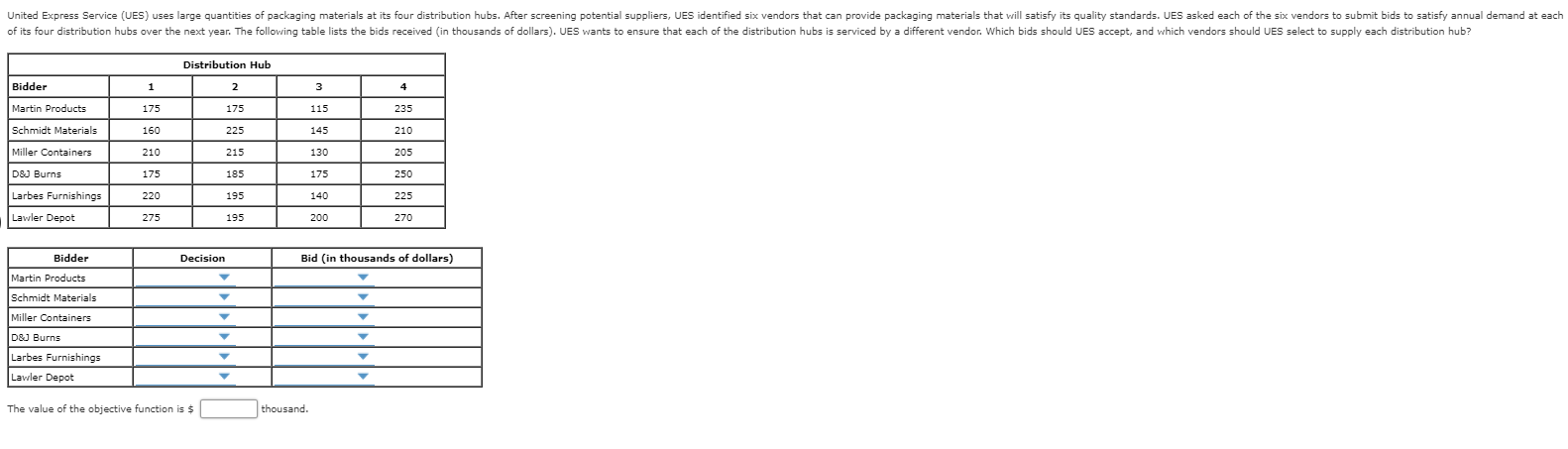 Solved United Express Service (UES) uses large quantities of | Chegg.com