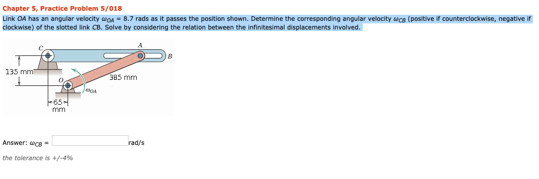 Solved Chapter 5, Practice Problem 5/018 Link OA has an | Chegg.com