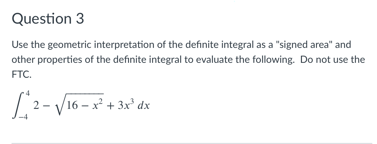 Solved Question 3 Use the geometric interpretation of the | Chegg.com