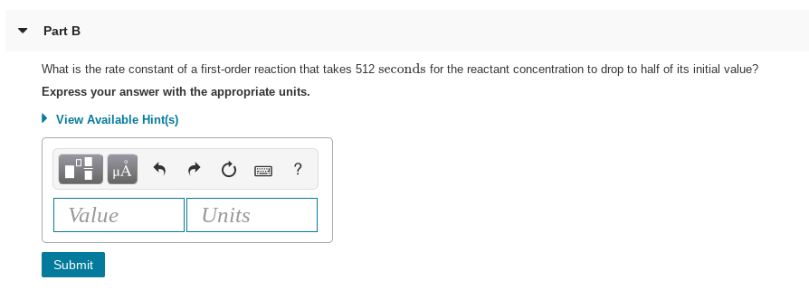 Solved + Half-life (kinetics) for First Order Reactions 12 | Chegg.com
