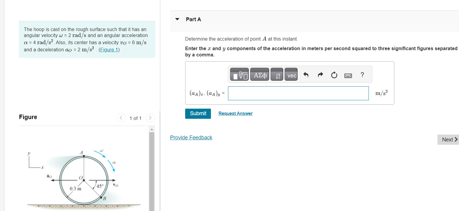 Solved The hoop is cast on the rough surface such that it | Chegg.com
