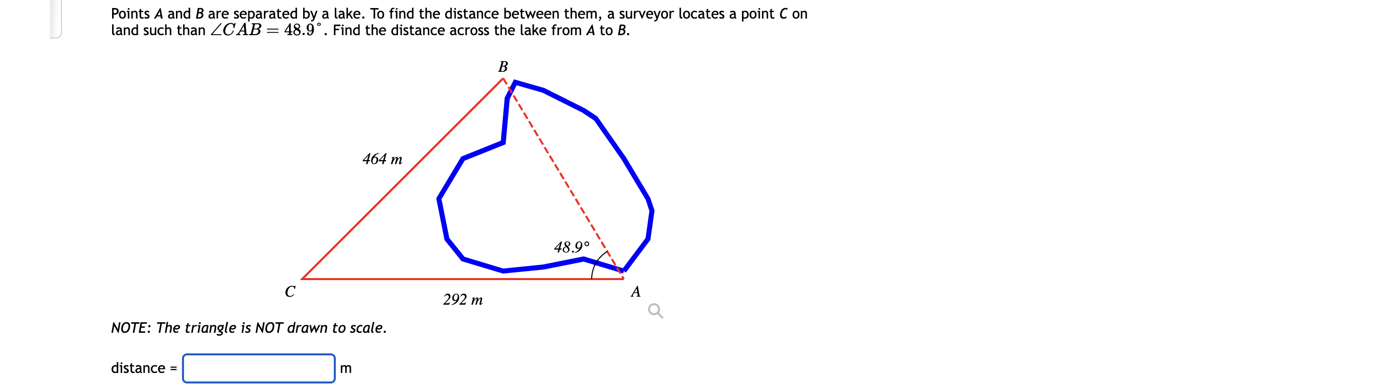 Solved Points A and B ﻿are separated by a lake. To find the | Chegg.com