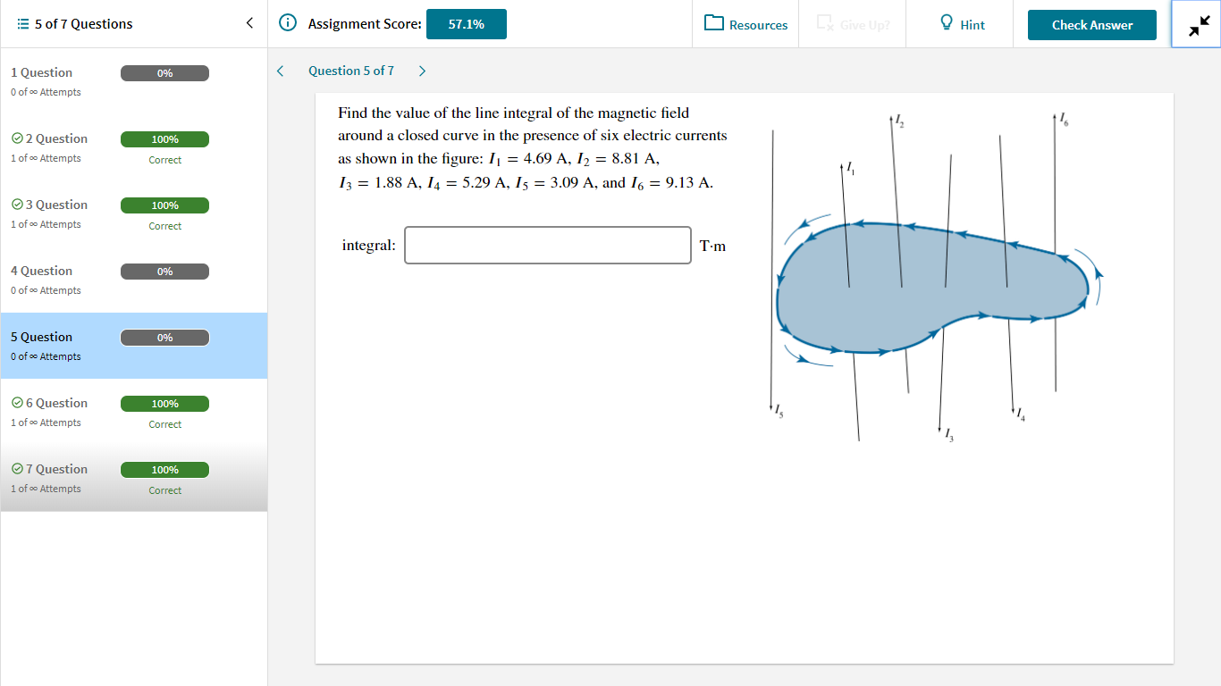 Solved : 5 of 7 Questions Assignment Score: 57.1% Resources | Chegg.com