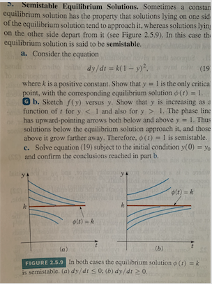 Solved 3. Semistable Equilibrium Solutions. Sometimes a | Chegg.com