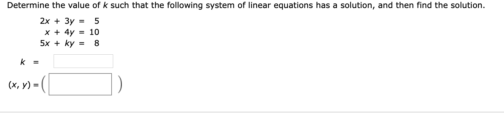 Solved Determine the value of k such that the following | Chegg.com