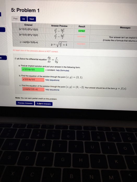 Solved Solve the differential equation dy/dx = x/9y Find an | Chegg.com