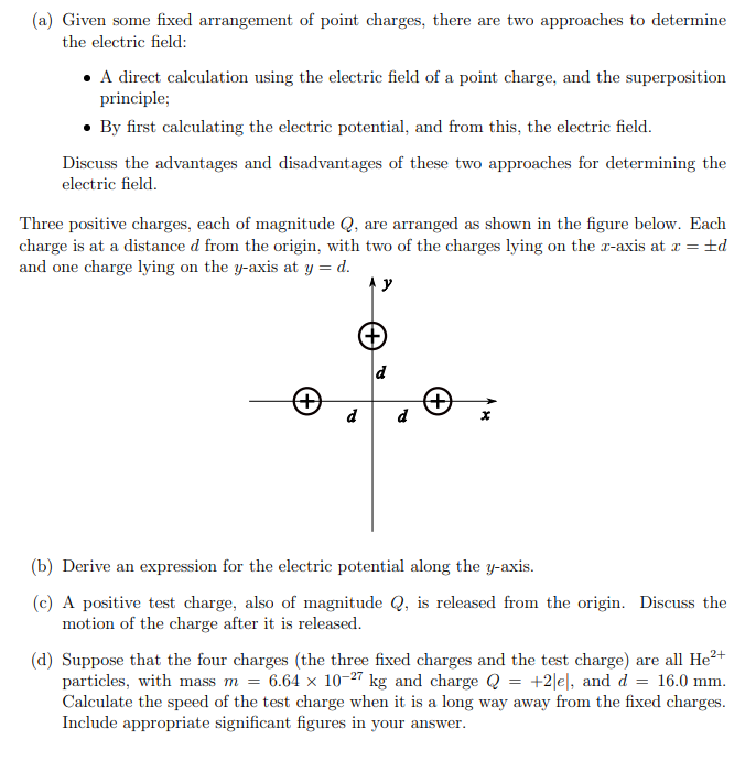 Solved (a) Given some fixed arrangement of point charges, | Chegg.com