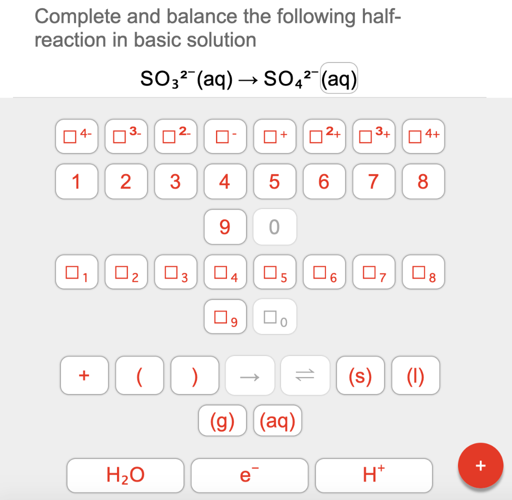 Solved Complete and balance the following half- reaction in | Chegg.com