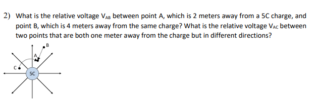 Solved 2) What is the relative voltage Vas between point A, | Chegg.com