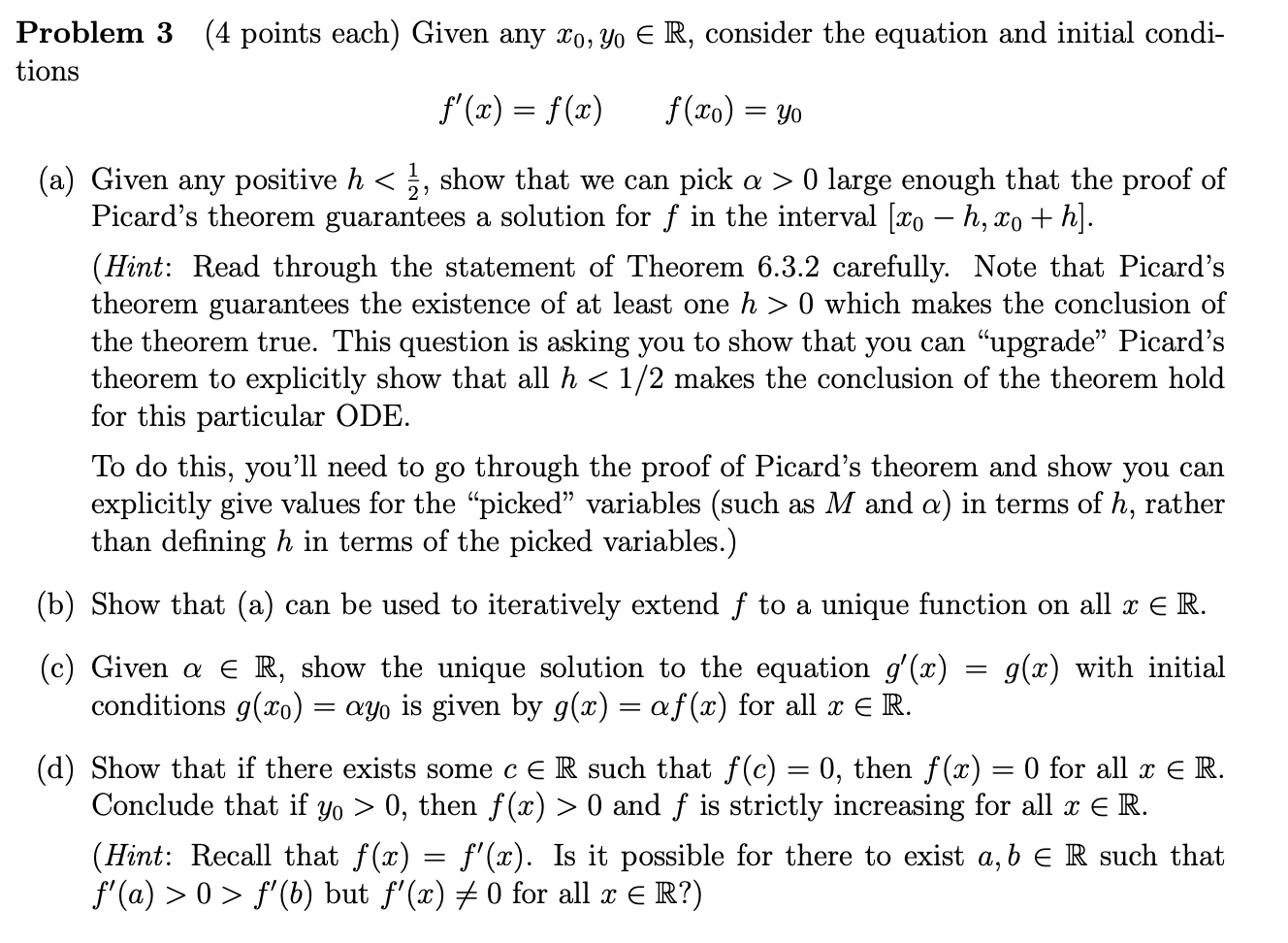 Solved Problem 3 (4 points each) Given any 20, YO ER, | Chegg.com
