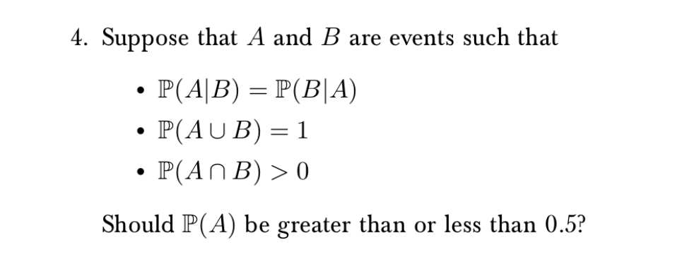 Solved Suppose that A and B are events such | Chegg.com