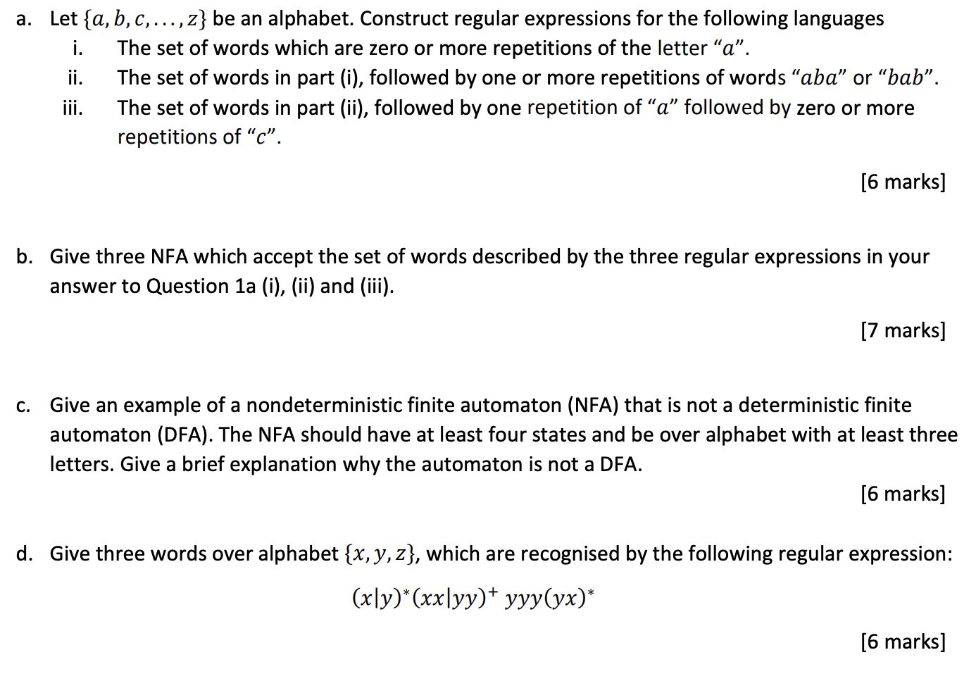 [Solved]: a. Let ( {a, b, c, ldots, z } ) be an alphab