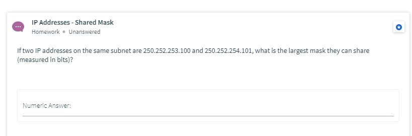 Solved Multiple IP Addresses Homework. Unanswered Which best | Chegg.com
