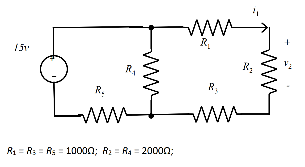 Solved R1=R3=R5=1000Ω;R2=R4=2000Ω | Chegg.com