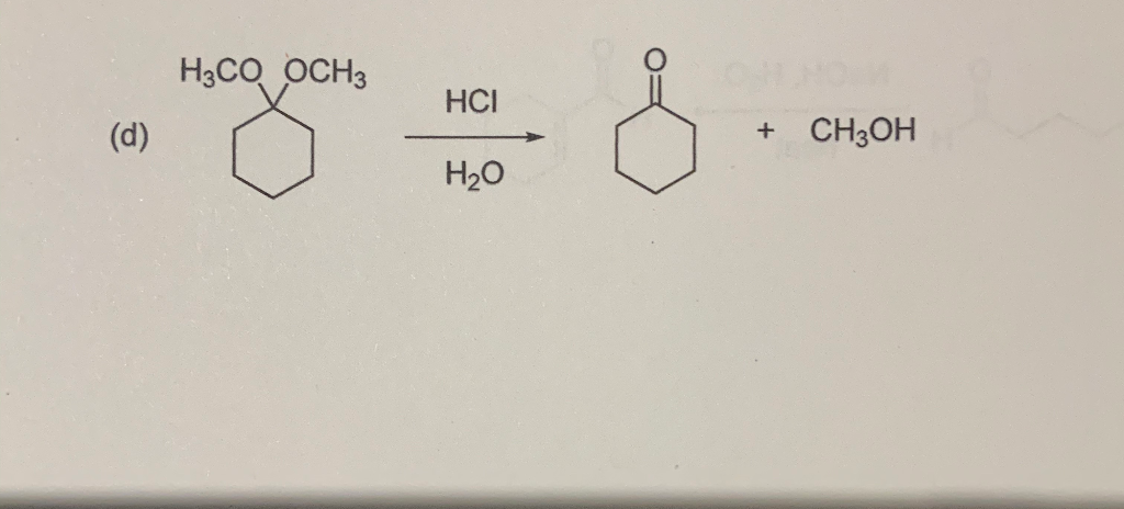 Solved H3CO OCH3 HCI + CH3OH H20 | Chegg.com