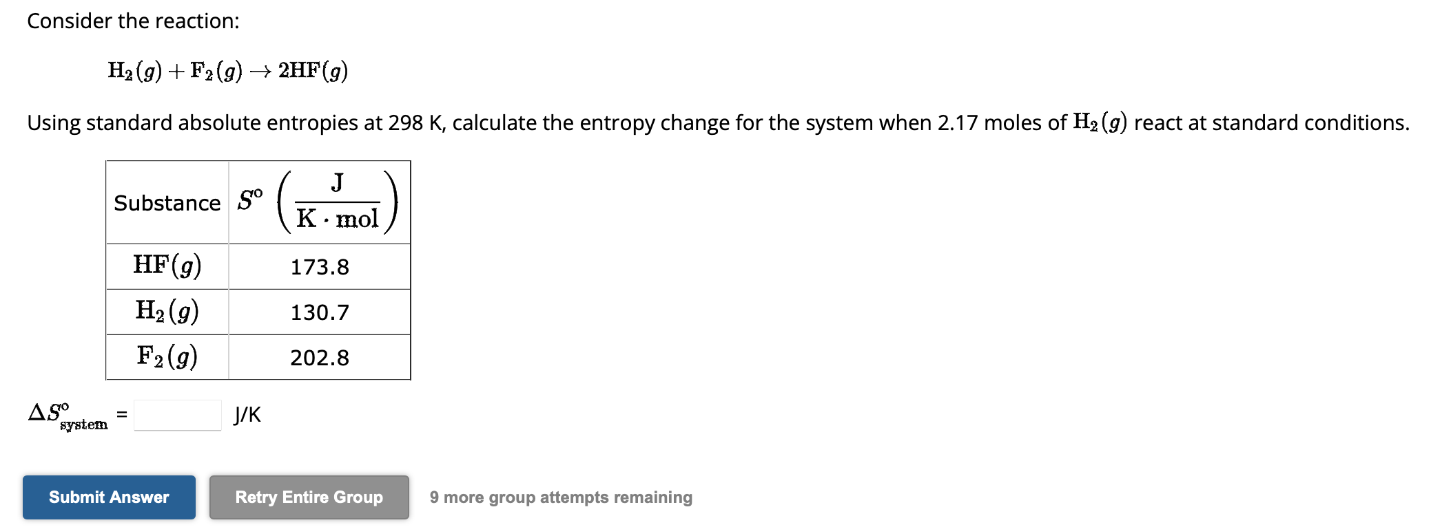 Solved Consider the reaction:H2(g)+F2(g)→2HF(g)Using | Chegg.com