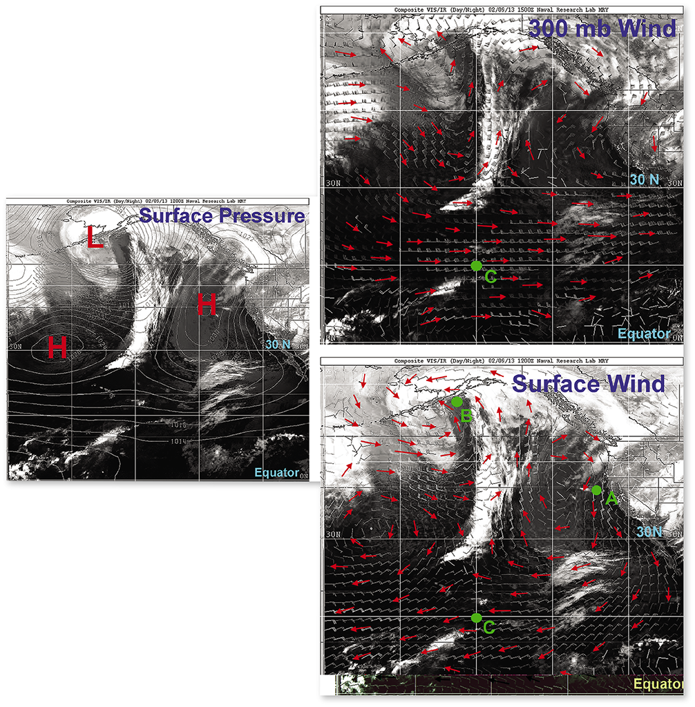 Solved 1.What is the surface wind direction at Point A along | Chegg.com