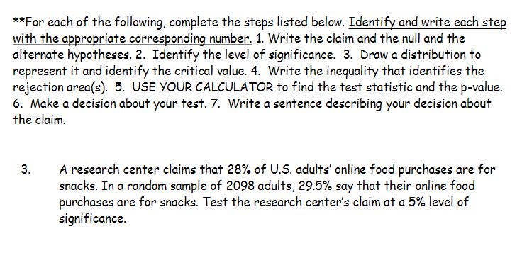 Solved **For each of the following, complete the steps | Chegg.com