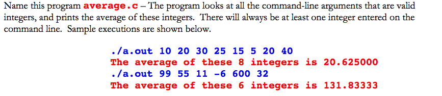 Solved Name this program average.c- The program looks at all | Chegg.com