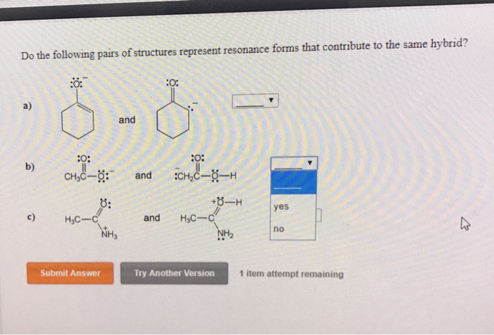 Solved Do the following pairs of structures represent | Chegg.com