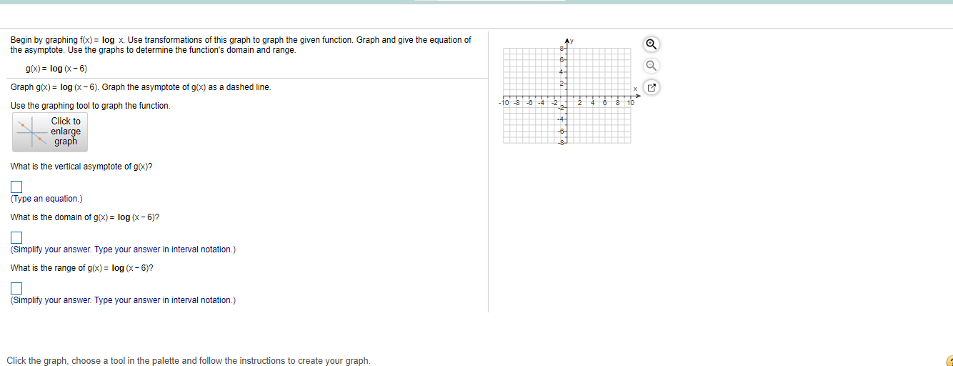 Solved Begin by graphing f(x) = log x. Use transformations | Chegg.com