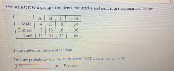 Solved Du Giving a test to a group of students, the grades | Chegg.com