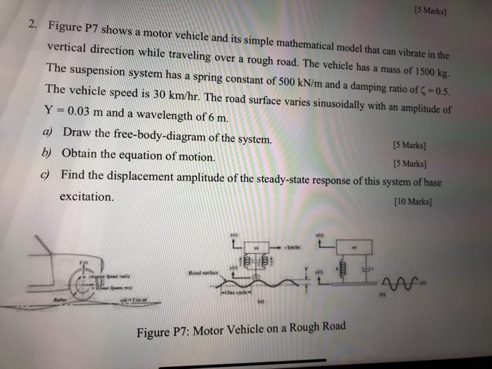 Solved 5 Marks 2. Figure P7 shows a motor vehicle and its | Chegg.com