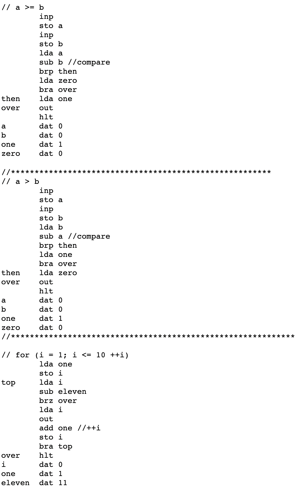 Solved Finish the missing comparisons (relational) operators | Chegg.com