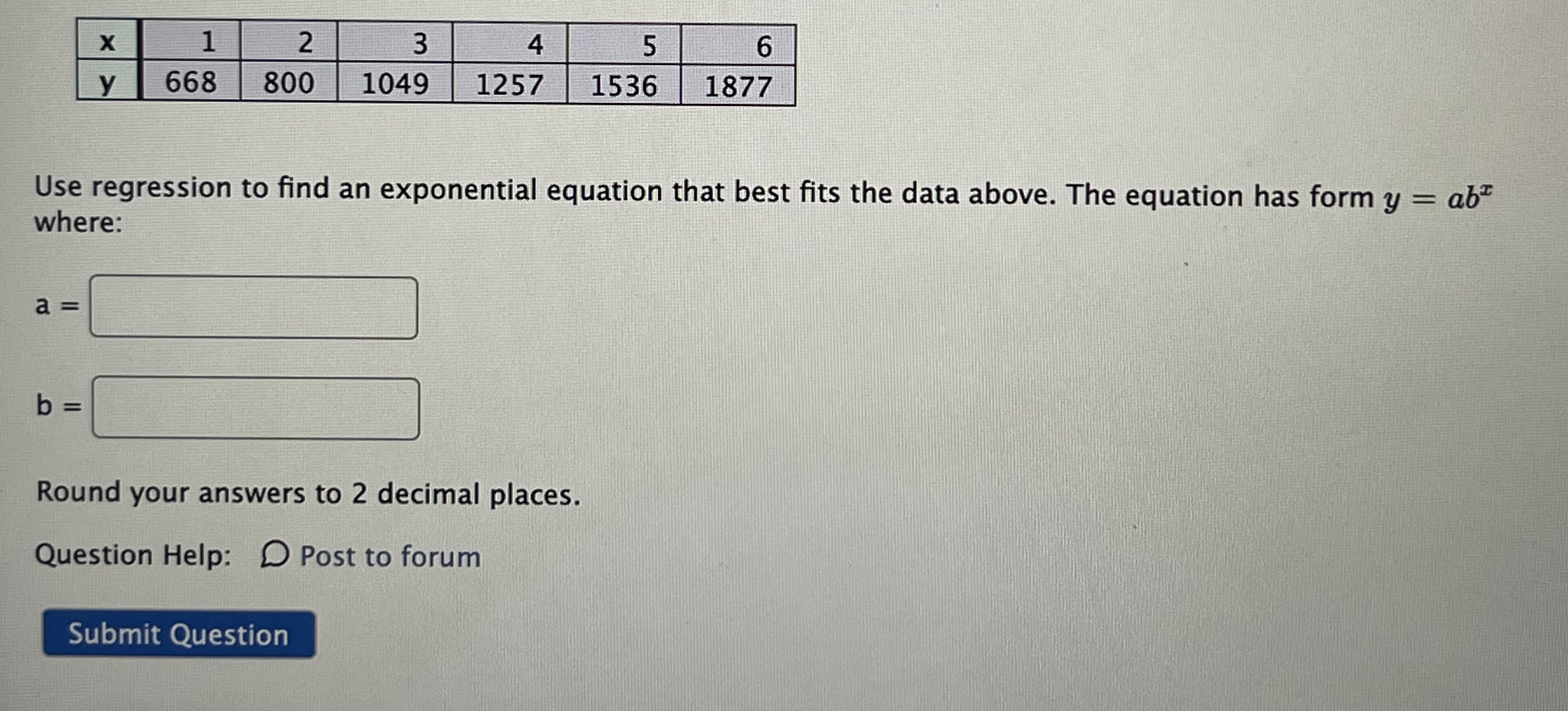 Solved Use regression to find an exponential equation that | Chegg.com