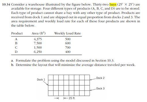 Solved .34 Consider a warehouse illustrated by the figure | Chegg.com