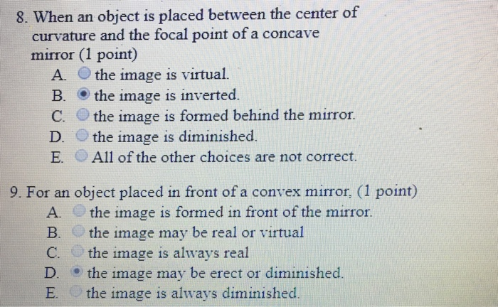Solved 8. When an object is placed between the center of | Chegg.com