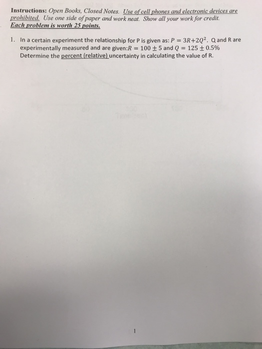 Solved Instructions: Open Books, Closed Notes. Use of cell | Chegg.com