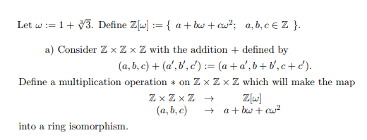 Solved a) Consider Z xZxZ with the addition + defined by | Chegg.com