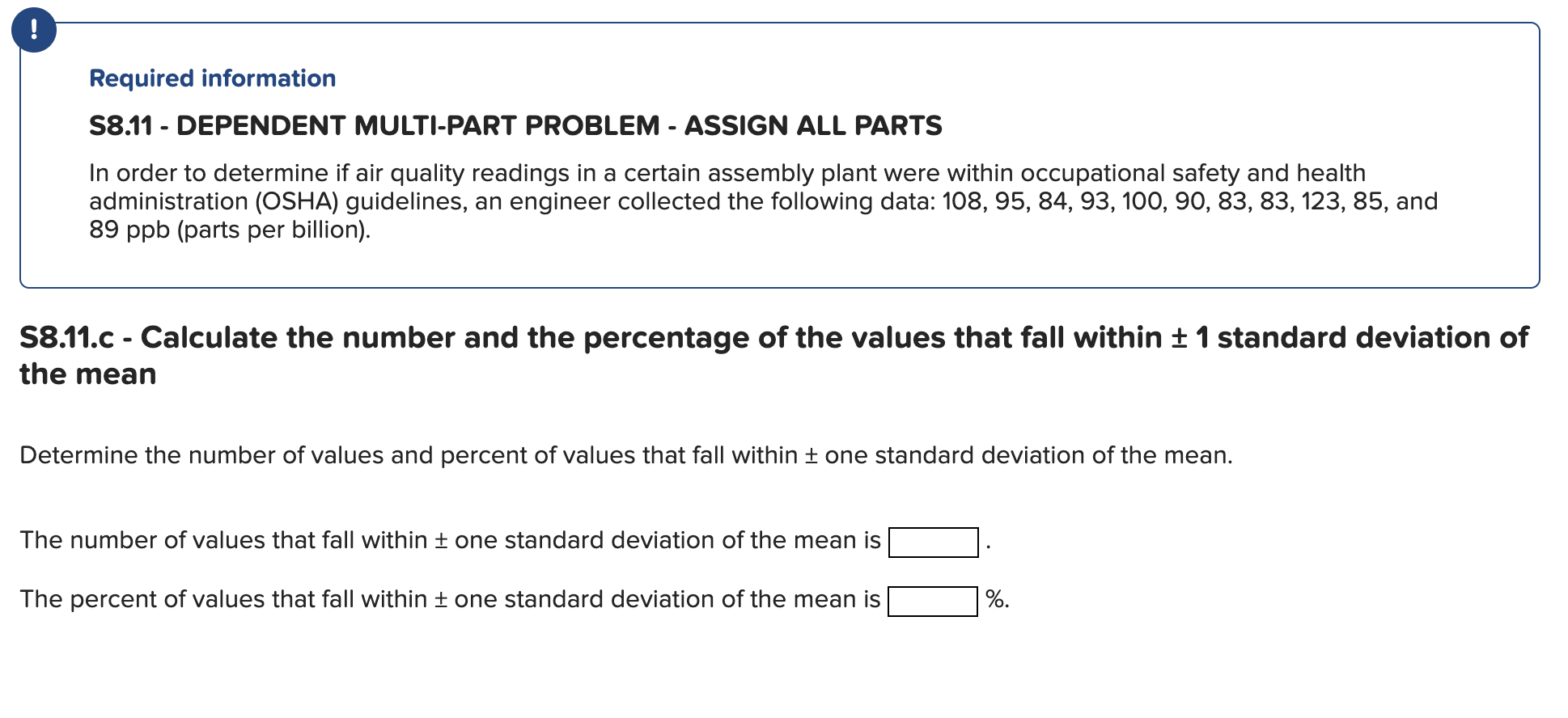 Solved Required information S8.11 - DEPENDENT MULTI-PART | Chegg.com