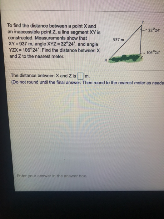 Solved To find the distance between a point X and an | Chegg.com