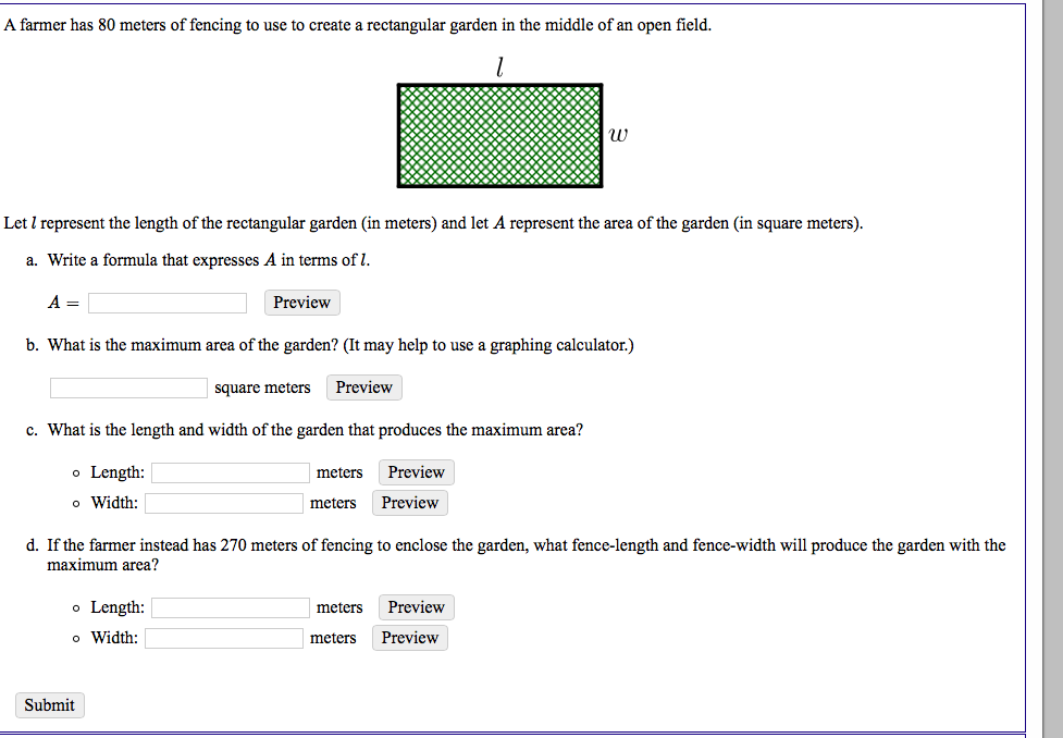 Solved A farmer has 80 meters of fencing to use to create a | Chegg.com