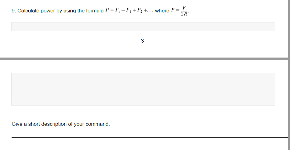 9. Calculate power by using the formula P=P+P+ P2 | Chegg.com
