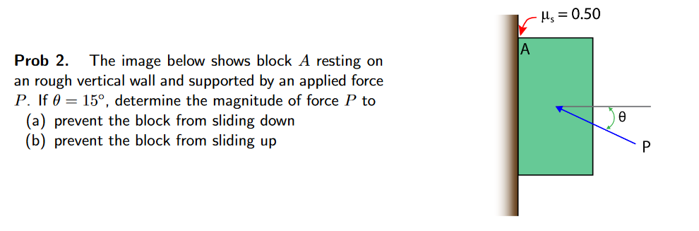 Solved Prob 2. The image below shows block A resting on an | Chegg.com