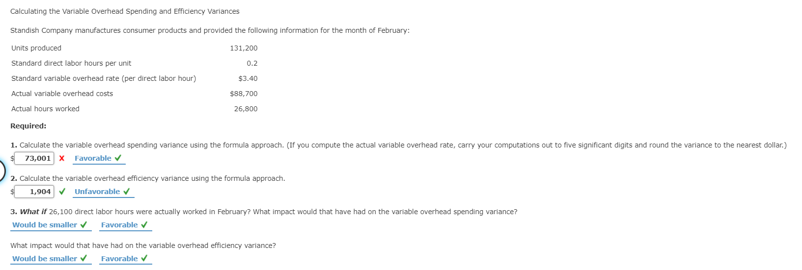 Solved Calculating the Variable Overhead Spending and | Chegg.com
