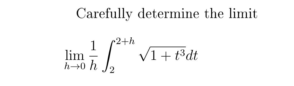 Solved Carefully determine the limit 1 lim h+0 h mil, ** | Chegg.com