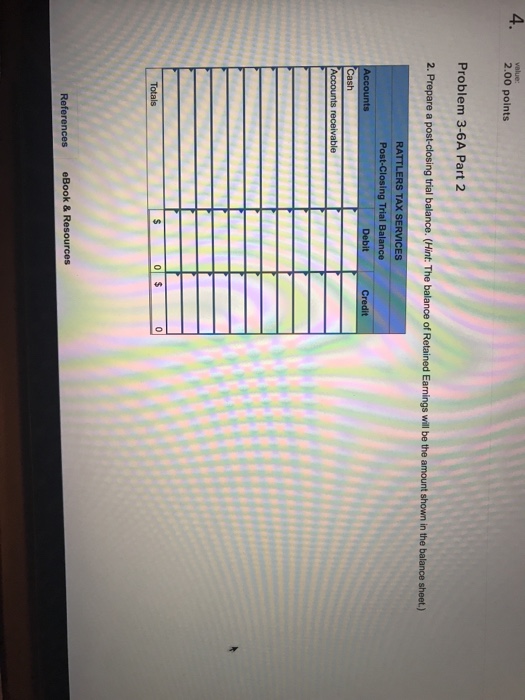 Solved Problem 3-6A Record closing entries and prepare a | Chegg.com