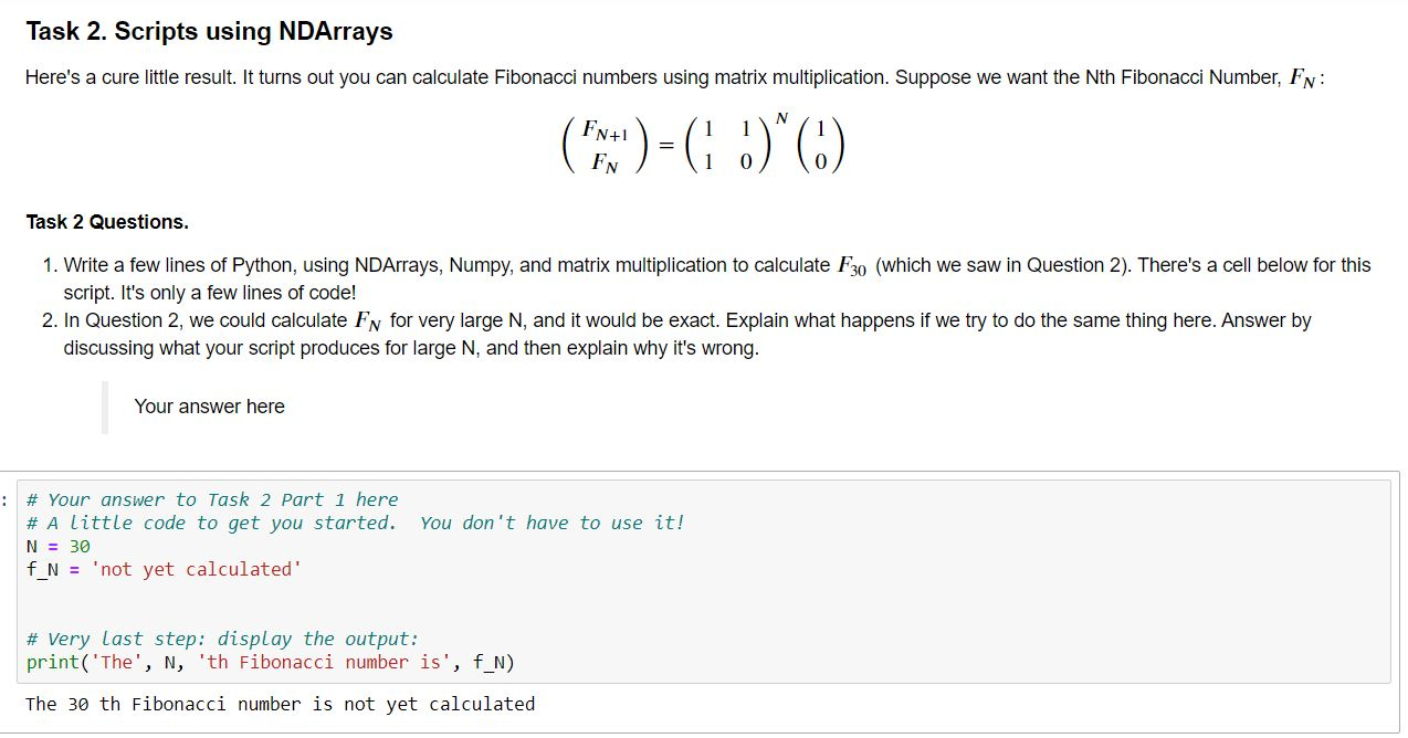 Solved Task 2. Scripts using NDArrays Here's a cure little | Chegg.com