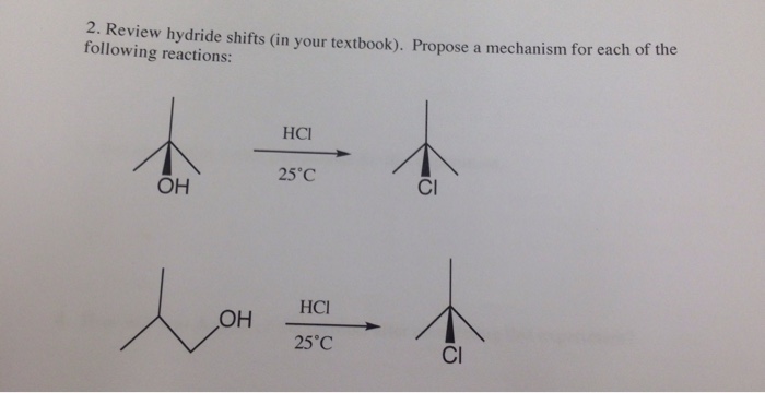 Solved Review hydride shifts following reactions: (in your | Chegg.com
