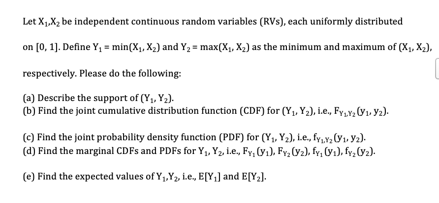 Solved Let X1,X2 be independent continuous random variables | Chegg.com