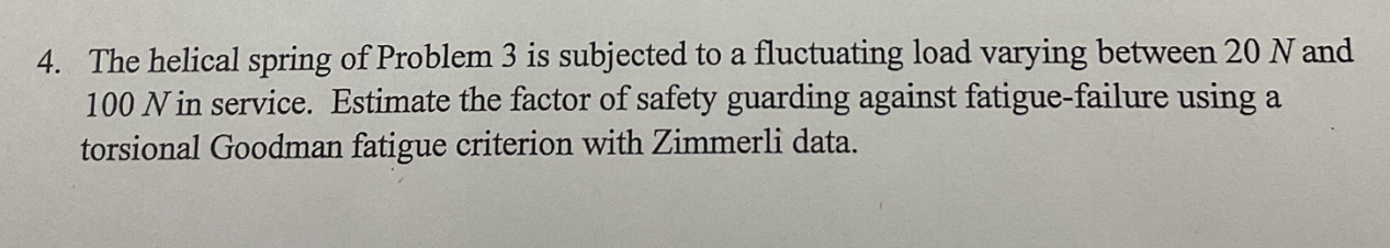 Solved 4. The helical spring of Problem 3 is subjected to a | Chegg.com