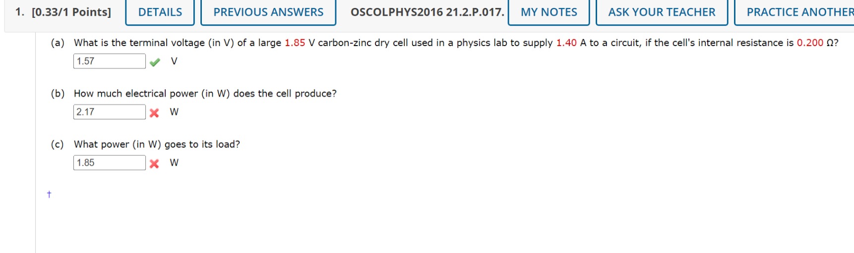 Solved (a) What is the terminal voltage (in V) of a large | Chegg.com