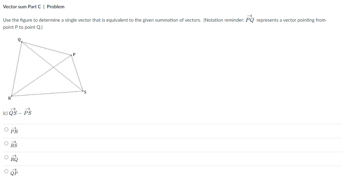 Solved Use the figure to determine a single vector that is | Chegg.com